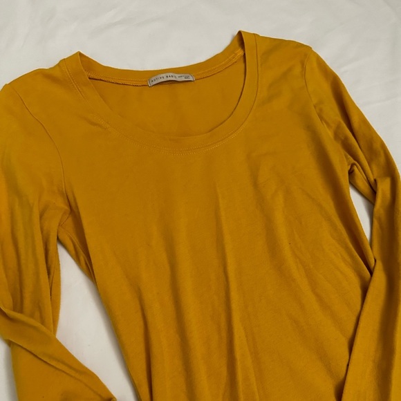 Tops | Mustard Yellow Basic Long Sleeve Activewear Size Small | Poshmark